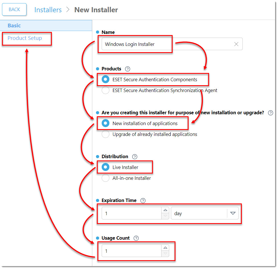 התקנת ממשק הניהול (ESET Secure Authentication (ESA בענן